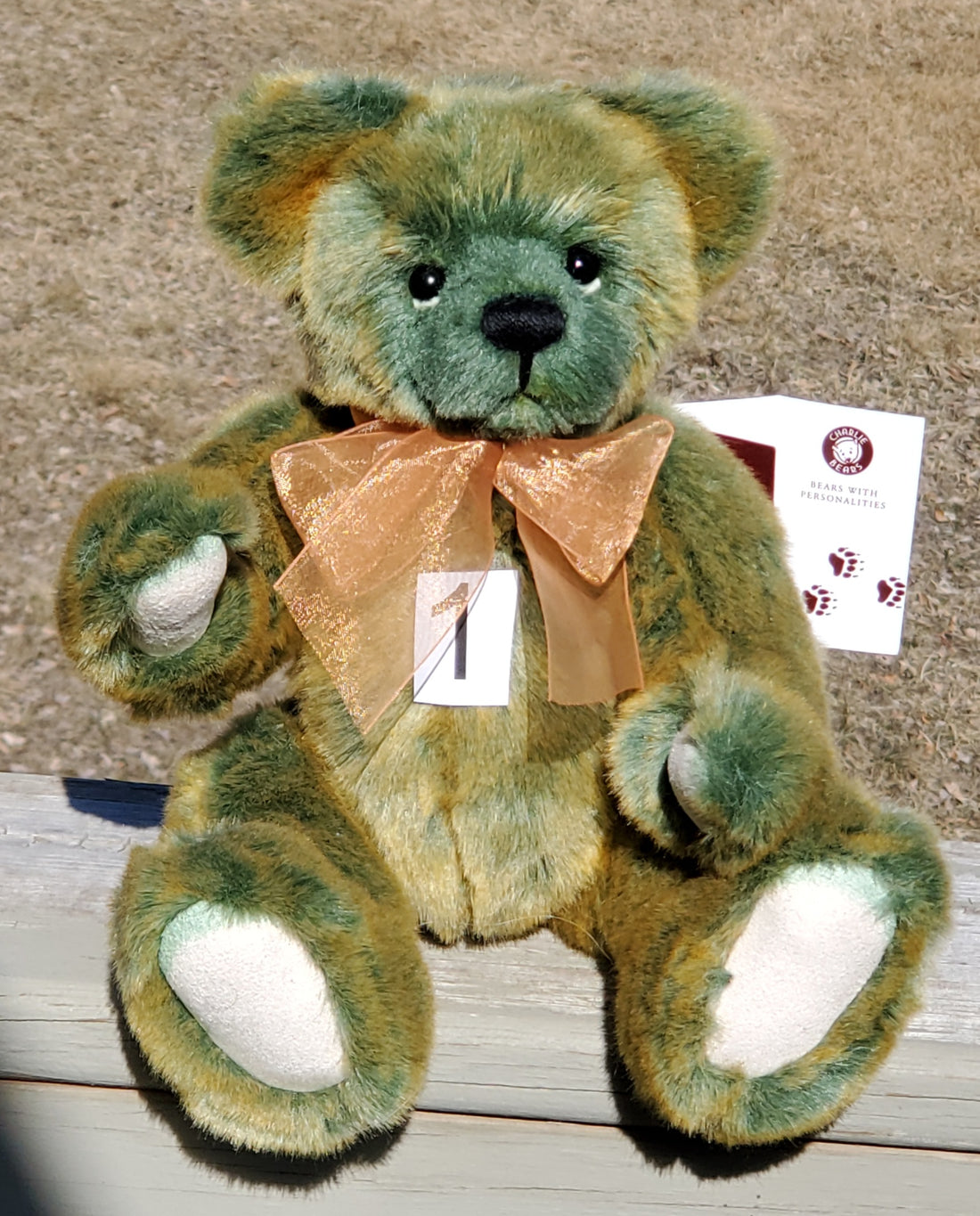 Midday - 13" Green Bear from Charlie Bears – Artisanal Bears by Old Griz